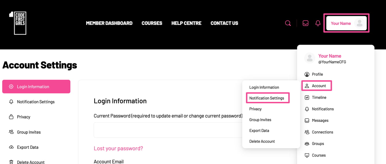 How Do I Manage My Learning Hub Account and Profile?